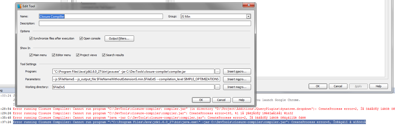 Add Google Closure Compliller to External Tools – IDEs Support ...